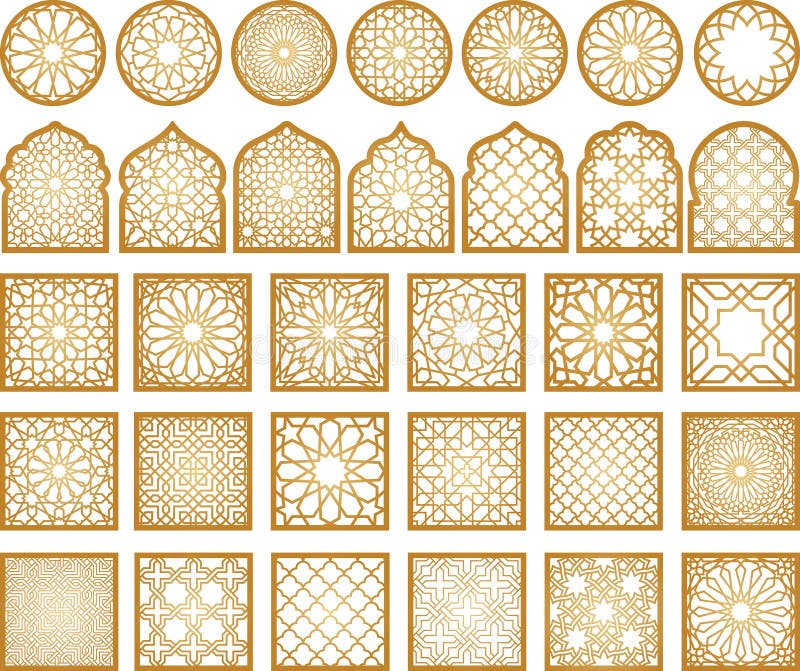 Arabic Oriental Vector Elements Stock Vector - Illustration of pattern ...