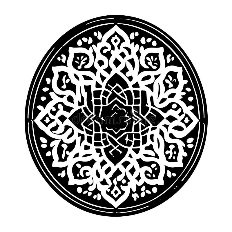 Arabic Ornament Pattern Icon Hand Draw Black Colour Logo Symbol Perfect ...