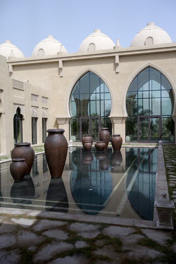 Arabic Palace Courtyard stock image. Image of water, dubai - 1788053