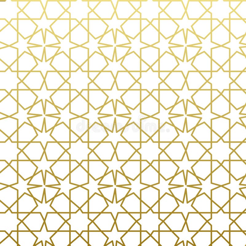 Arabic Pattern Gold Style. Traditional Arab East Geometric Decorative ...