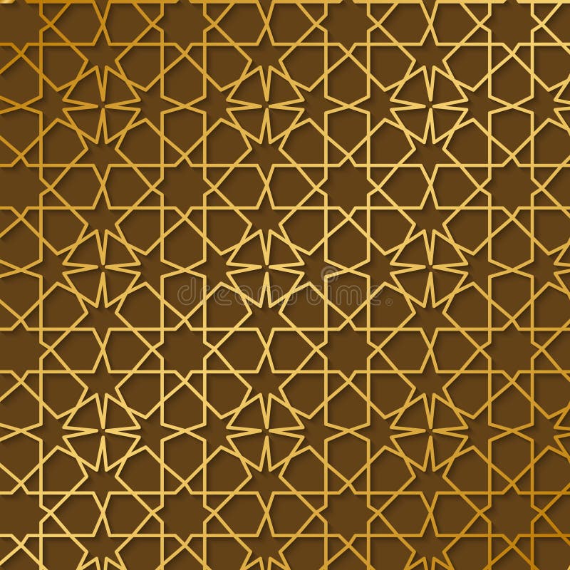 Arabic Pattern Gold Style. Traditional Arab East Geometric Decorative ...