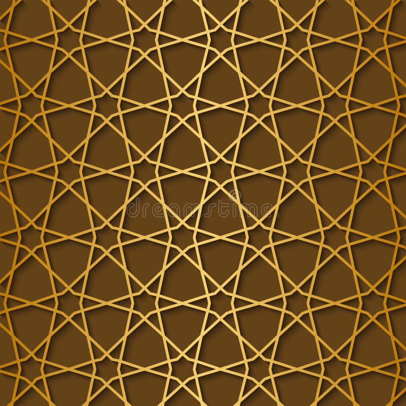Arabic Pattern Gold Style. Traditional Arab East Geometric Decorative ...