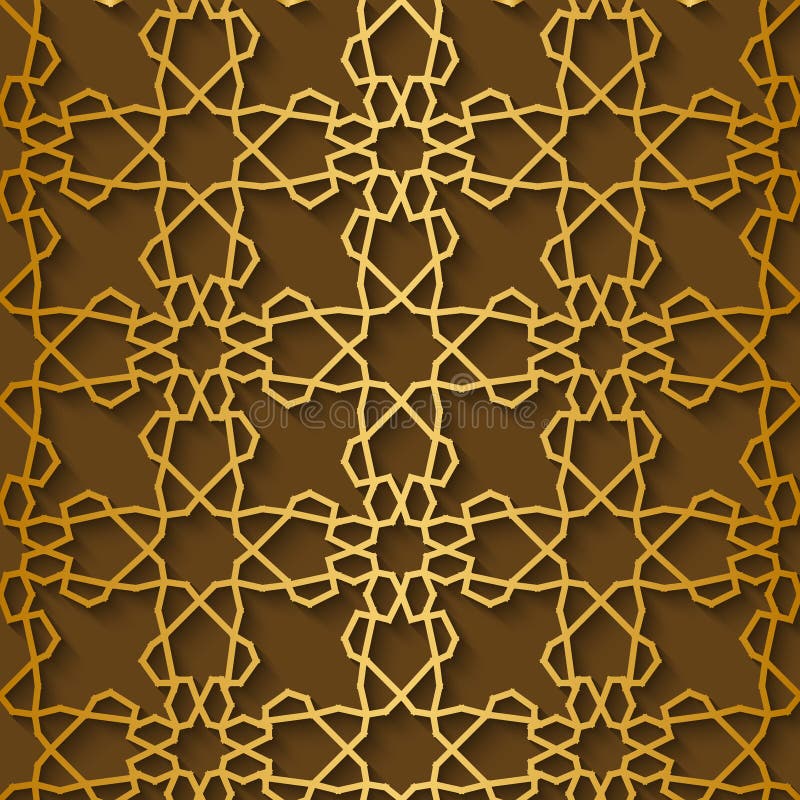 Arabic Pattern Gold Style. Traditional East Geometric Decorative ...
