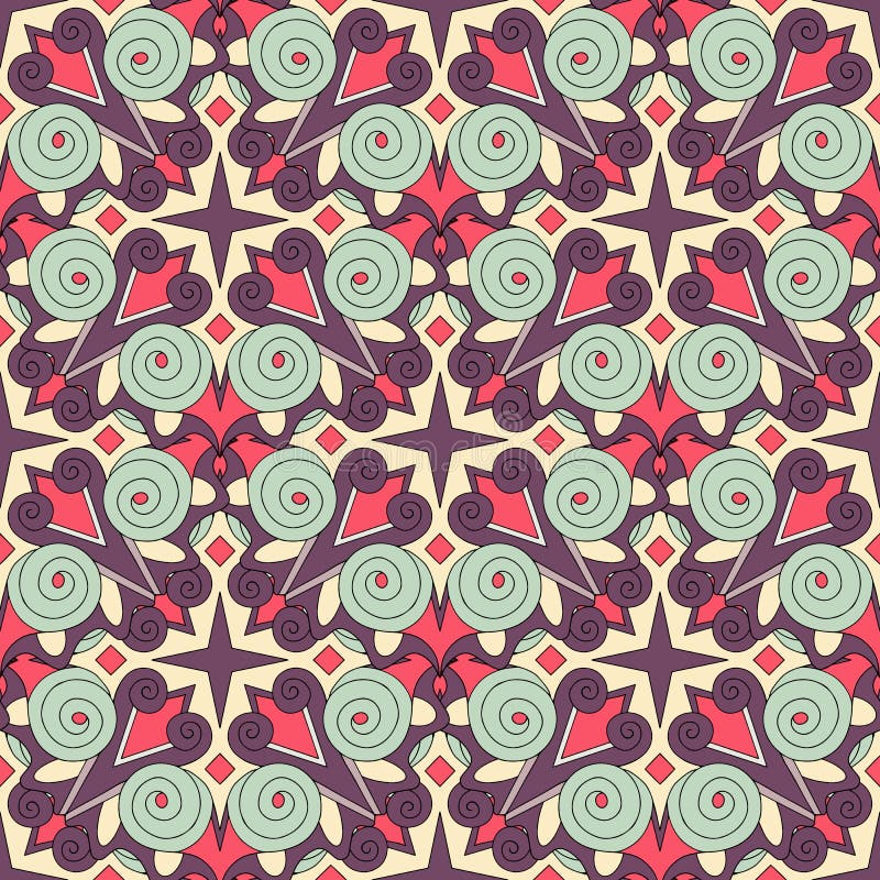 Arabic Pattern, Outline Hand Drawn Style Stock Vector - Illustration of ...