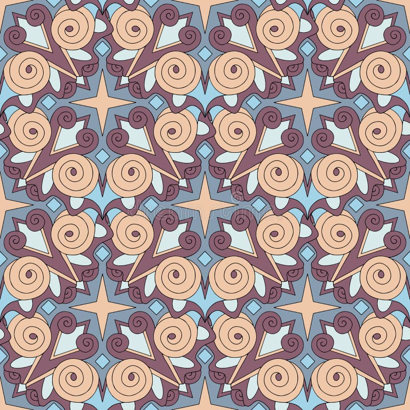 Arabic Pattern, Outline Hand Drawn Style Stock Vector - Illustration of ...