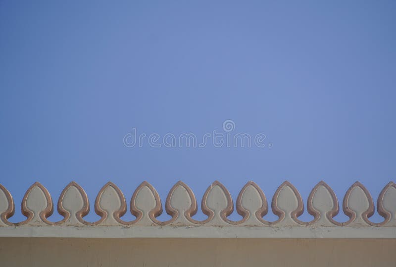 Arabic Pattern on the Roof of the Building on the Background Blue Sky ...