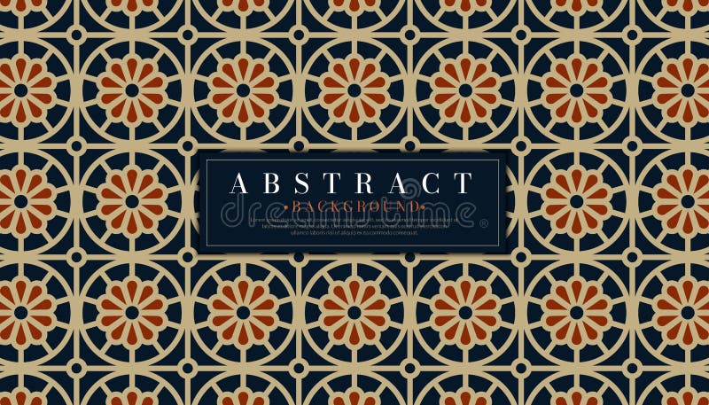 Arabic Pattern Seamless Background. Geometric Muslim Ornament Dark Blue ...