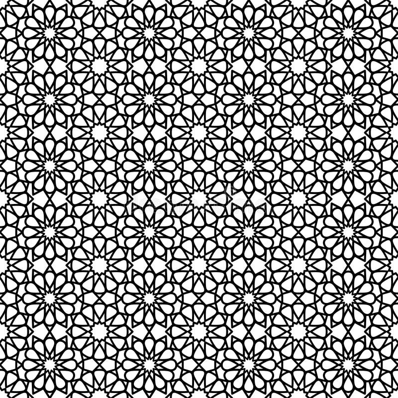 Arabic Pattern. Seamless Pattern in Black and White Color Stock Vector ...