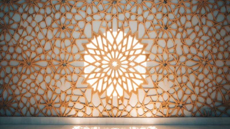 Arabic Pattern on the Wall, 3d Rendering. Computer Digital Drawing ...