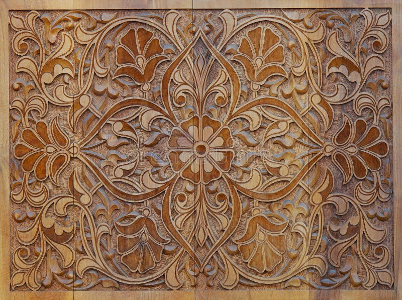 Arabic Patterns Carved from Wood on the Door. Stock Photo - Image of ...