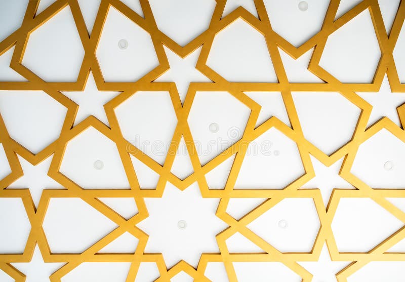 Arabic Patterns on the Ceiling of the Golden Mosque in Tirana, Albania ...