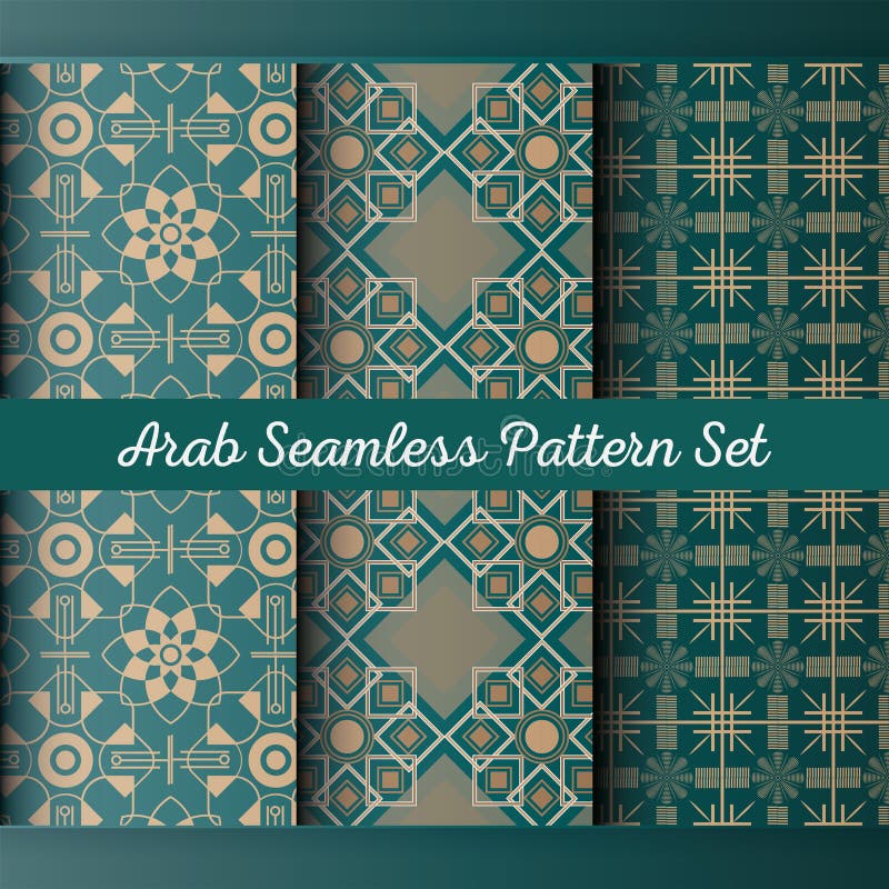Arabic Patterns Set Design and Wallpaper Ornament. Arab Seamless ...