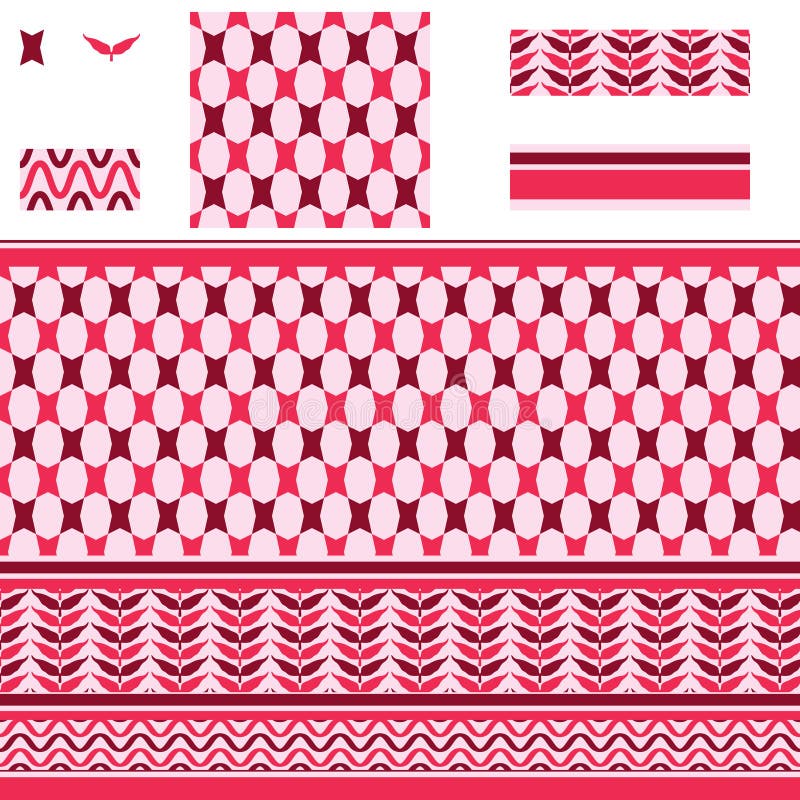 Arabic Rectangle Star Red Pink Seamless Pattern Stock Vector ...