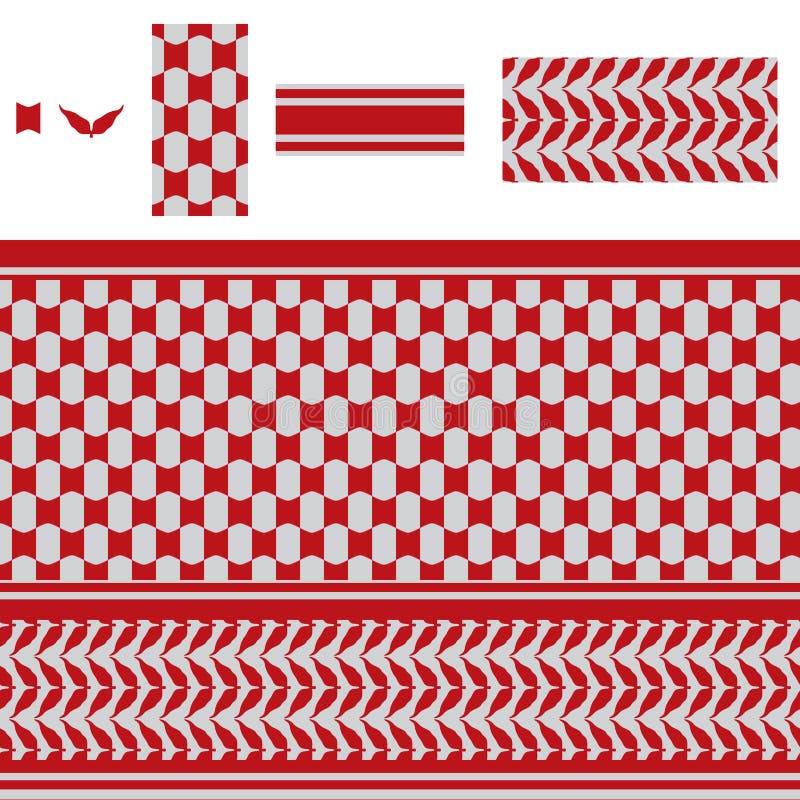 Palestine Keffieh Red White Seamless Pattern Stock Vector ...