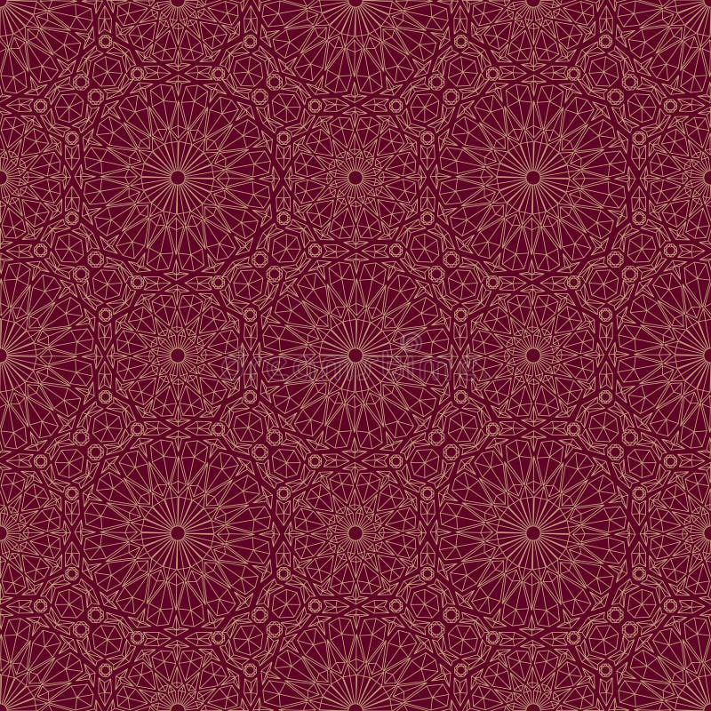 Arabic Red Ornament. Seamless Pattern Stock Illustration - Illustration ...