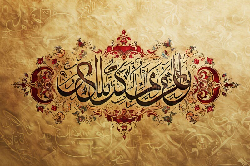 Arabic Script Greetings on an Islamic New Year Calligraphy Card Stock ...