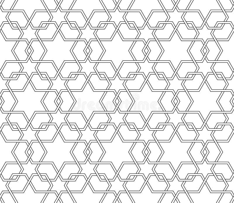 Arabic Seamless Pattern. Background. Vector Stylish Texture in Black ...