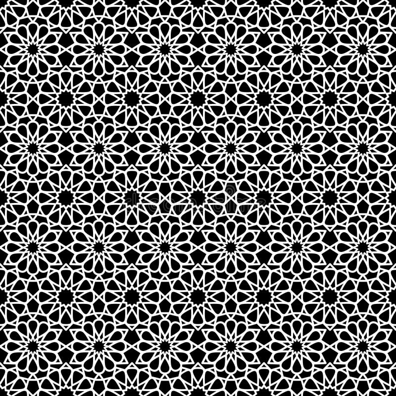 Arabic Pattern. Seamless Pattern in Black and White Color Stock Vector ...