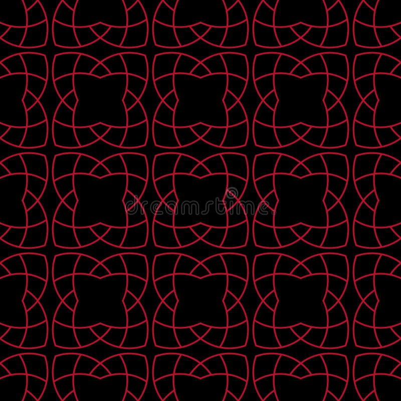 Arabic Seamless Patterns. Black and Red Ornaments for Textile and ...