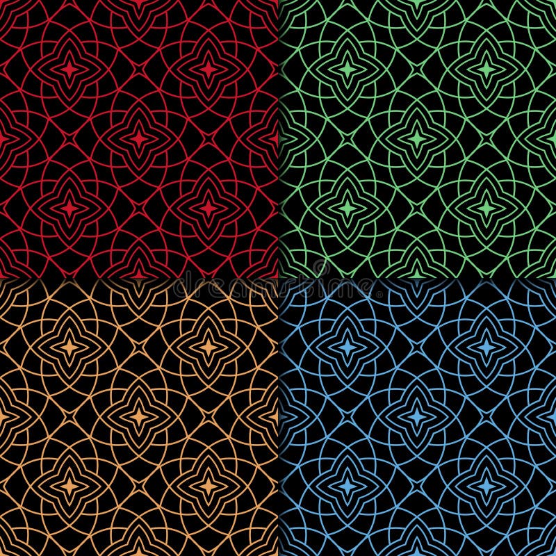 Arabic Seamless Patterns. Colored Ornaments for Textile and Fabric ...