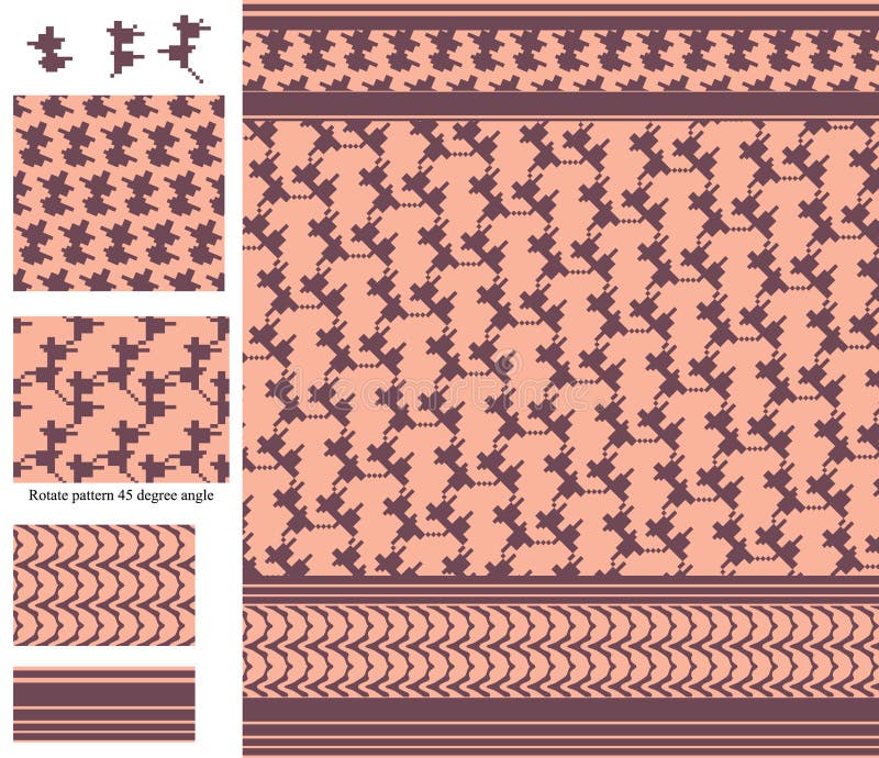 Arabic Shemagh Scraf Seamless Pattern Demo Stock Vector - Illustration ...