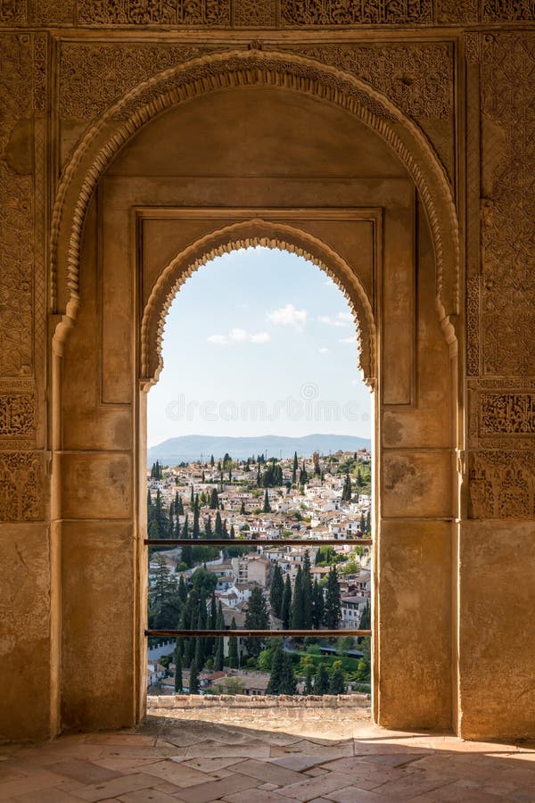 Arabic Style Architecture, Building and Art Design in Alhambra Stock ...