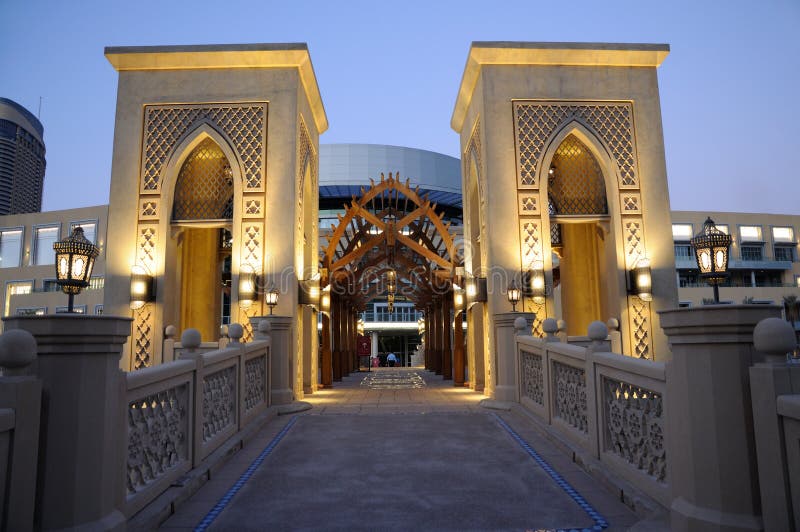 Arabic Style Architecture in Dubai Stock Image - Image of middle ...