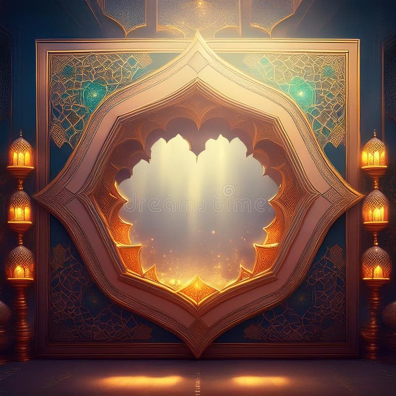 Arabic style frame stock illustration. Illustration of window - 367800414