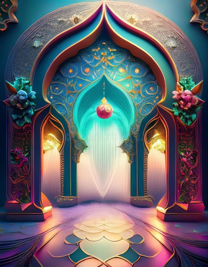 Arabic style frame stock illustration. Illustration of religion - 367800495