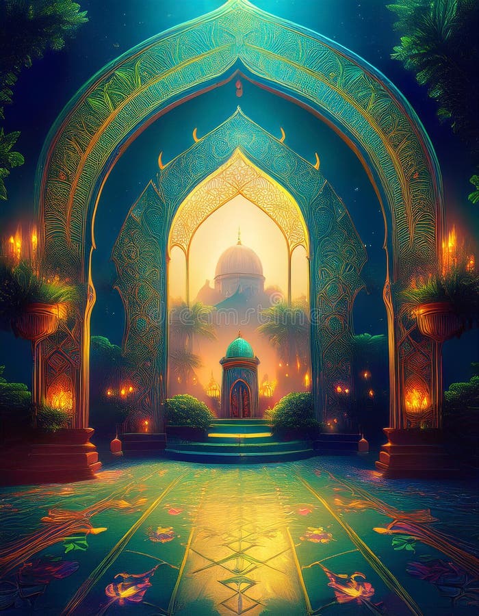 Arabic style frame stock illustration. Illustration of church - 367800542