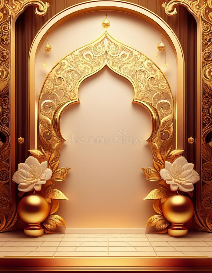 Arabic style frame stock illustration. Illustration of window - 367801348