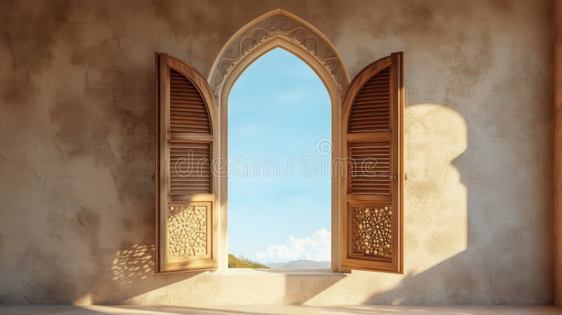 Arabic Style Open Window stock image. Image of architecture - 309277333