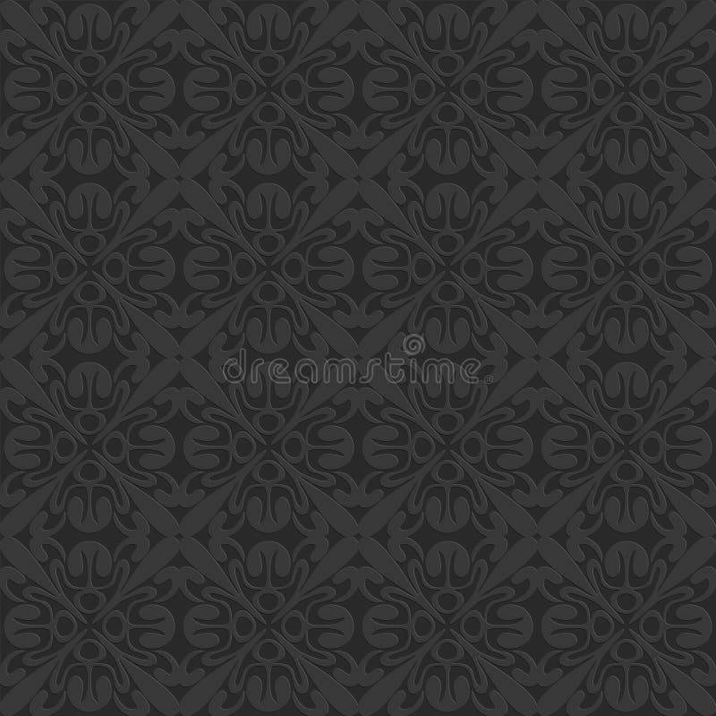 Arabic Style Seamless Pattern, Arabesque Ornate Black Monochrome ...