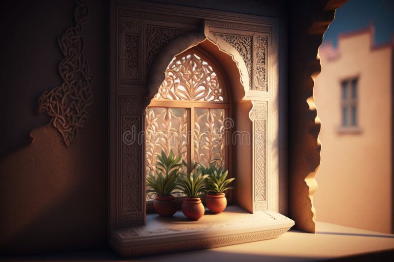 Arabic Style Window. Illustration AI Generative Stock Illustration ...