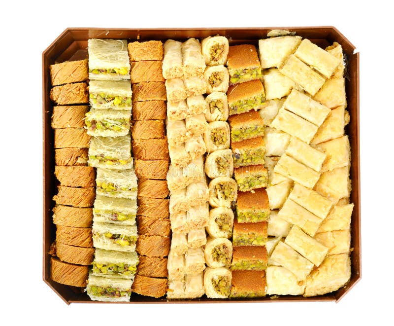 Arabic sweets in box stock photo. Image of swirl, walnuts - 95646870