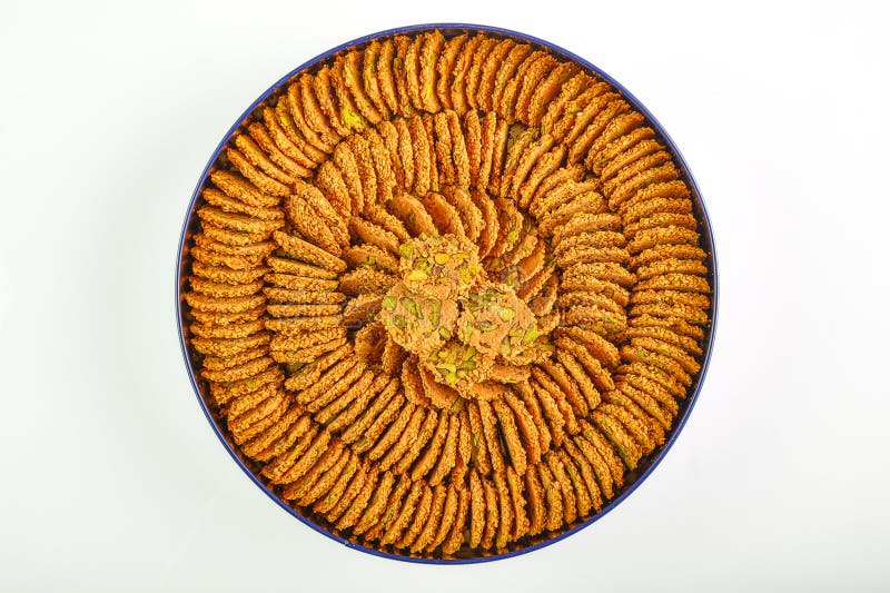 A Box of Assorted Arabic Sweets with Pistachios Stock Photo - Image of ...