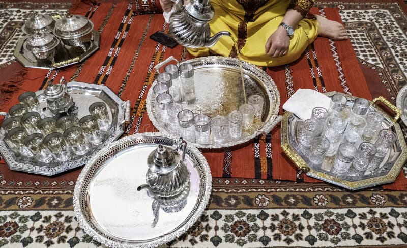 Arabic tea cups stock photo. Image of gulf, dessert - 246869834