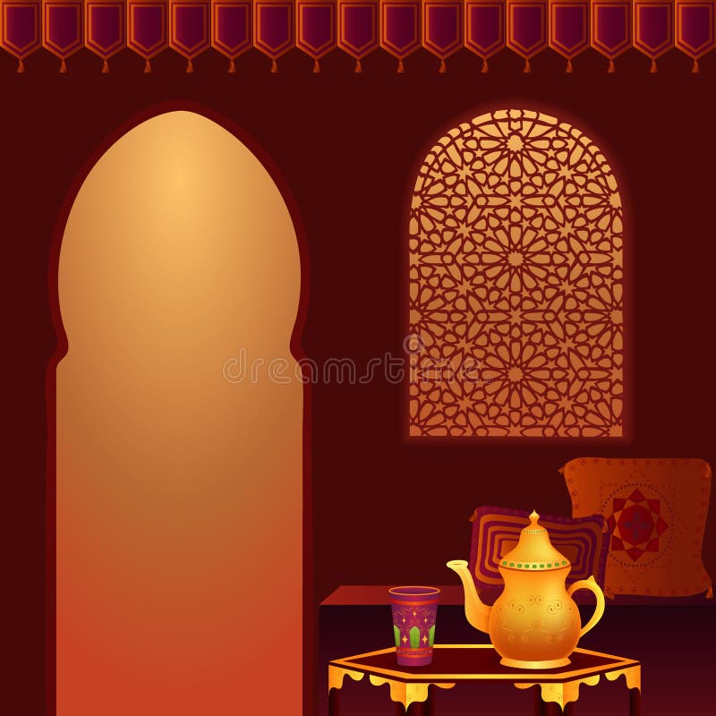 Arabic Tea Room stock vector. Illustration of arabian - 11494119