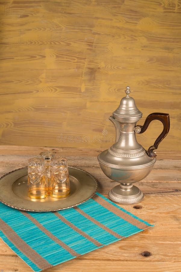 Arabic tea still life stock image. Image of teapot, glasses - 31397429