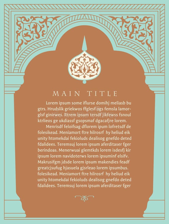 Arabic Floral template. stock vector. Illustration of antique - 115054175