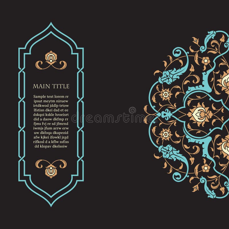 Arabic template stock vector. Illustration of design - 98364103