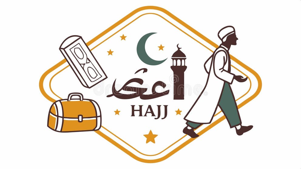 Arabic Text Hajj Design, Islamic Pilgrimage, Hajj Calligraphy and Art ...