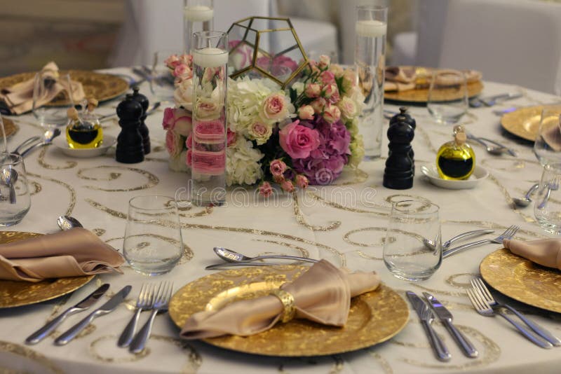 Arabic Theme Table with Golden Plate Stock Image - Image of bunch ...