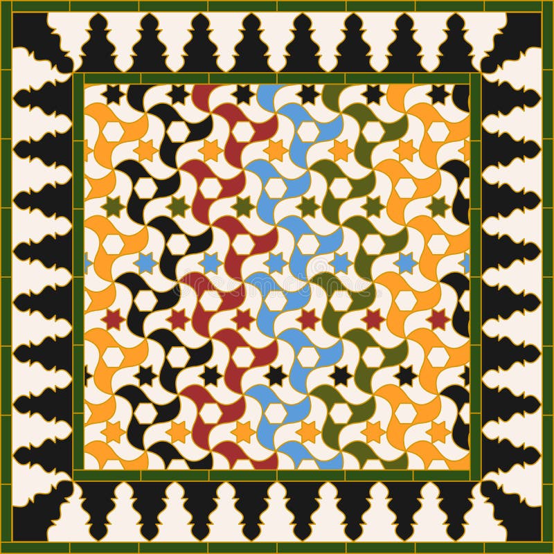 Arabic Tile Repeating Vector Border Stock Illustration - Illustration ...