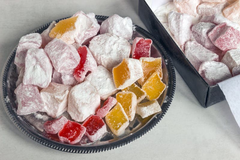 Arabic Traditional Dessert Rahat Lukum, Turkish Sweets. Stock Image ...