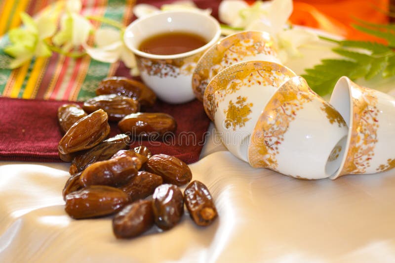Arabic Turkish Coffee with Dates - Ramadan Concept Stock Photo - Image ...
