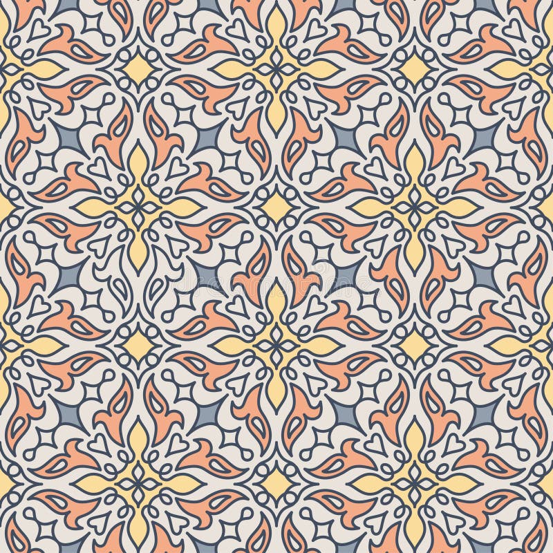 Arabesque Seamless Pattern with Stars Stock Vector - Illustration of ...