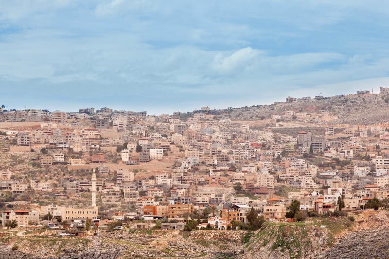 Arabic Village on the Desert 3d Rendering Stock Image - Image of oasis ...