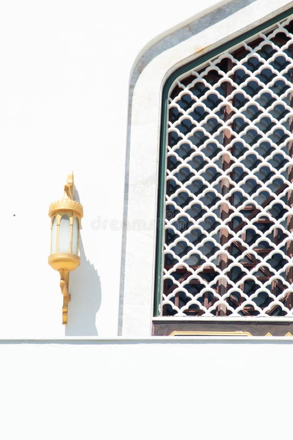 Arabic Windows in White and Golden Tones Stock Image - Image of ...