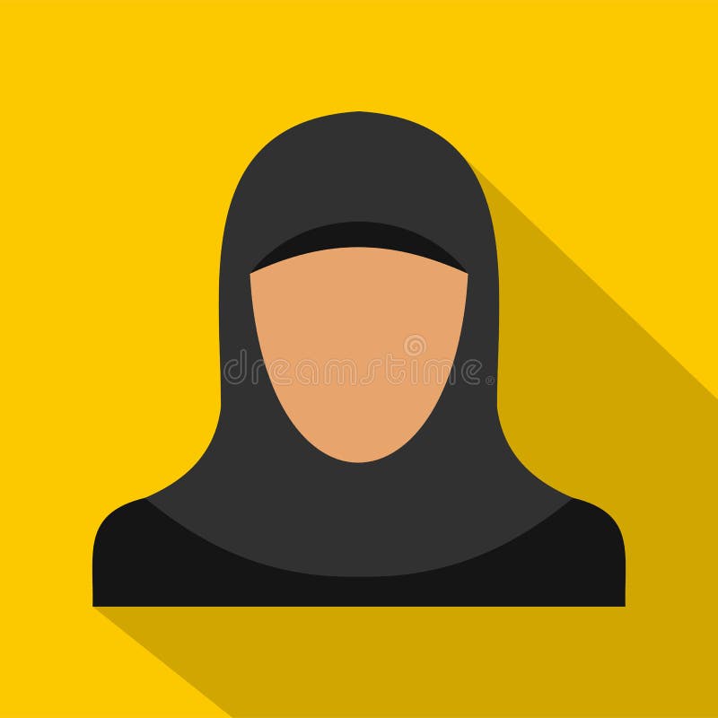 Arabic Woman Icon, Flat Style Stock Vector - Illustration of human ...